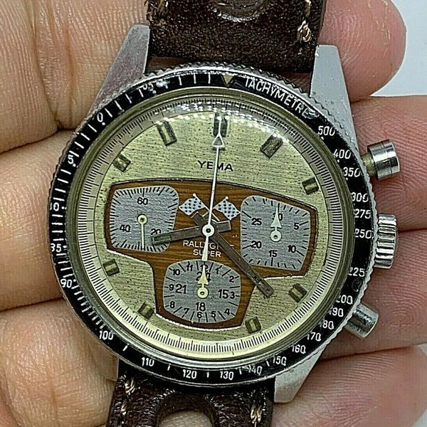 VINTAGE RARE YEMA RALLYGRAF MANUAL WIND VALJOUX 7736 CHRONOGRAPH REF ...