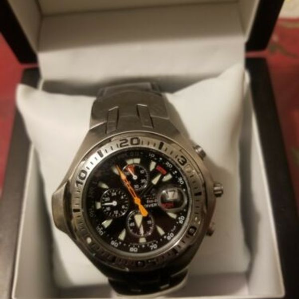 Citizen Eco Drive B741-H315 Air Diver's 200M Men's Watch Black Dial ...