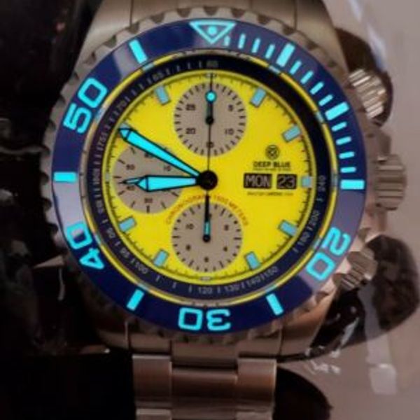 Deep Blue Master Chronograph Valjoux 7750 Super-LumiNova Lume Dial ...