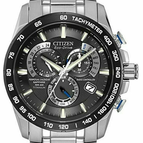 Citizen AT4010-50E Perpetual Atomic Radio Control Titanium Chronograph ...