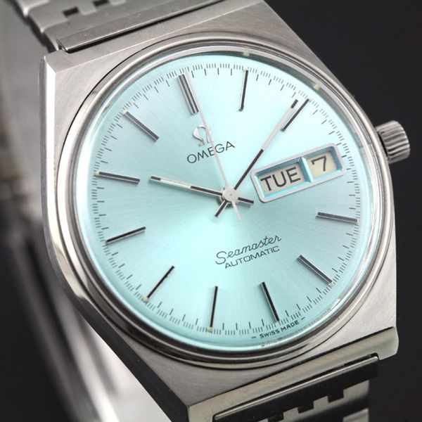 VINTAGE OMEGA SEAMASTER CAL 1020 166.1210 ICE BLUE MEN`S AUTOMATIC ...