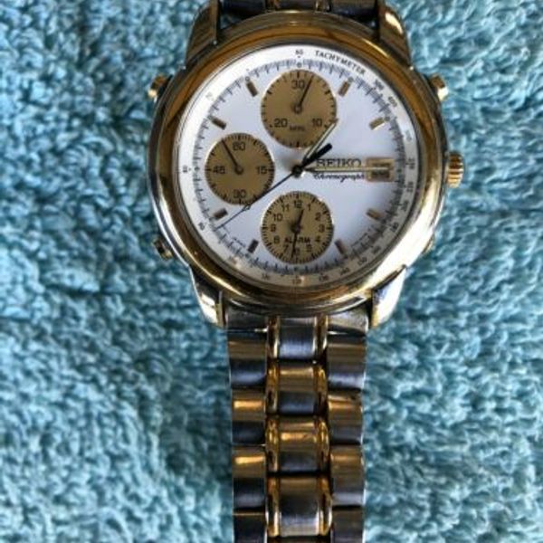 SEIKO~QUARTZ CHRONOGRAPH WATCH~7T32-6G43~DATE~ALARM~TACHYMETER | WatchCharts Marketplace