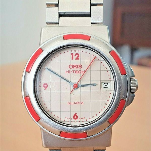 Vintage SS Oris "Hi-Tech" cream dial Swiss V8 quartz watch ...