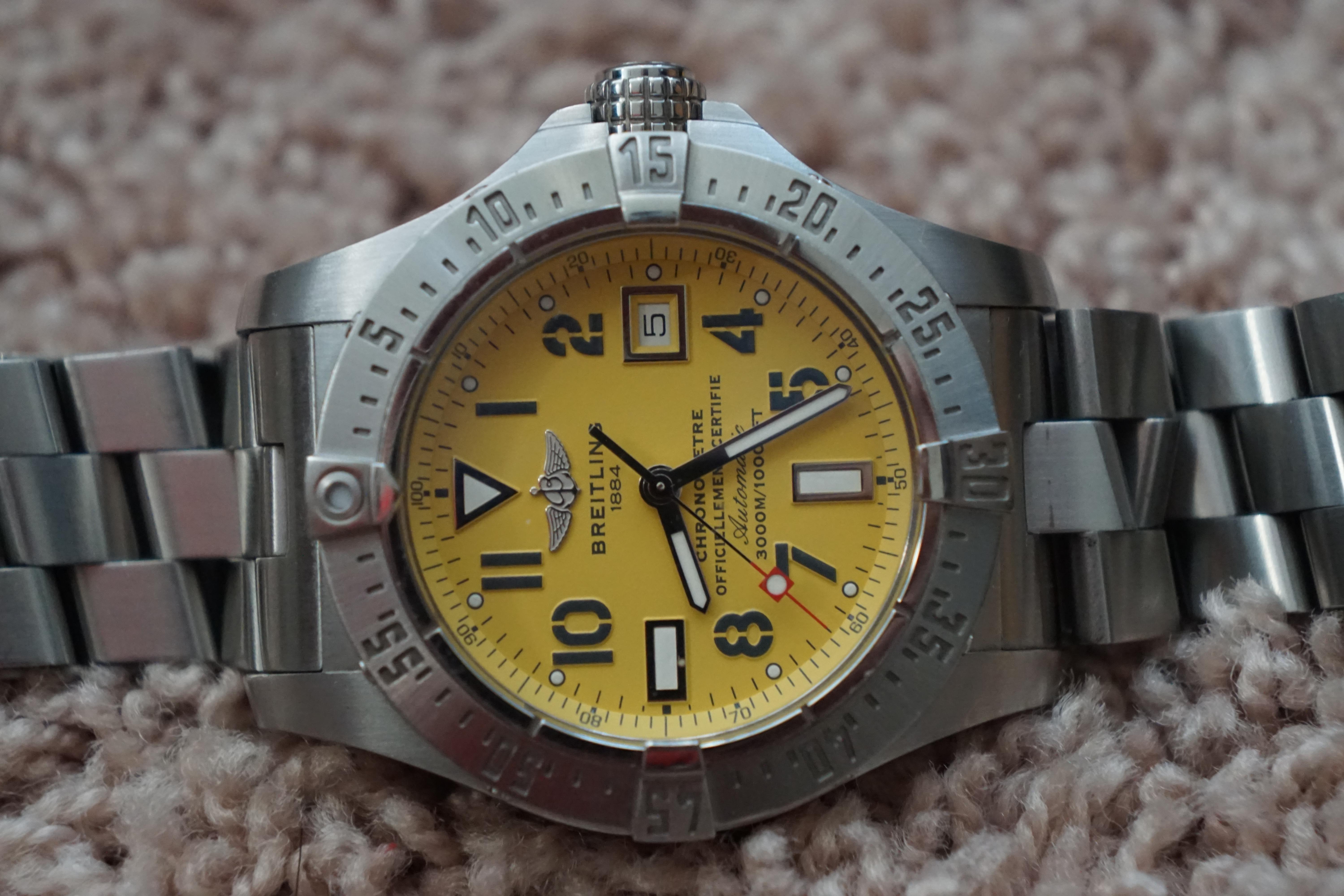 FS: Breitling Seawolf Yellow Dial SS Bracelet | WatchCharts