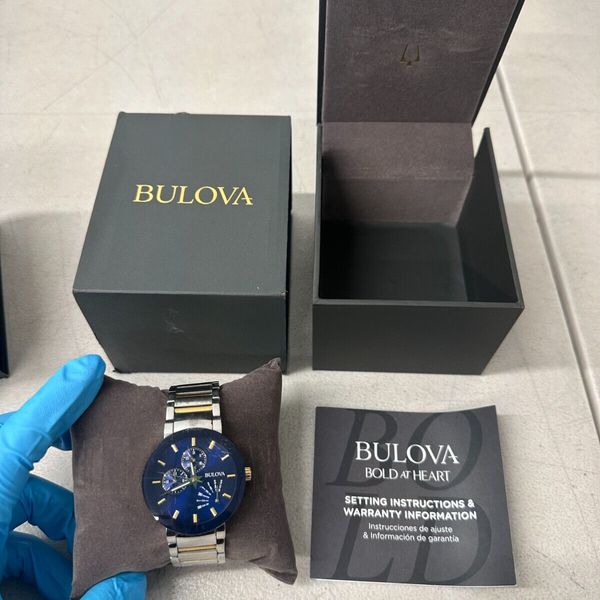 Bulova Modern Blue Dial Men's Watch 98C132 - USED DAMAGE | WatchCharts ...