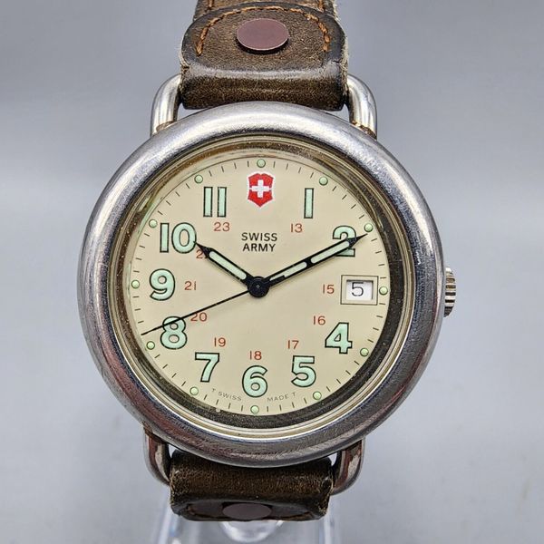 Victorinox Swiss Army Cavalry Watch Men 37mm Cream Dial Silver Tone ...