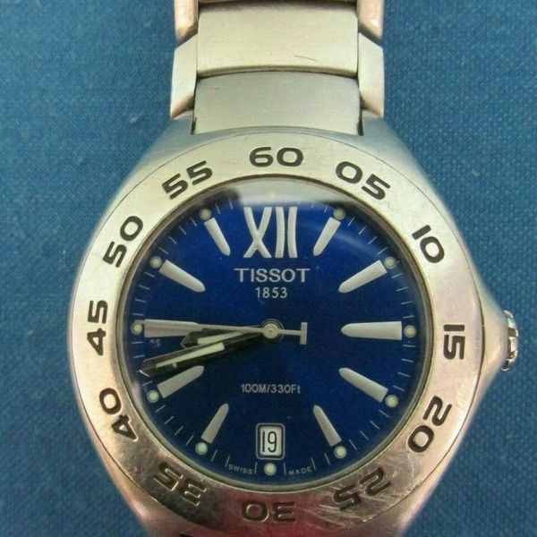 Tissot 1853 Retro S 463/563 Mens Quartz Blue Sapphire Crystal Watch ...