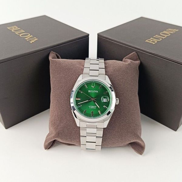 Bulova Surveyor Classic Men's Green Dial 96B429 Automatic Chronograph ...