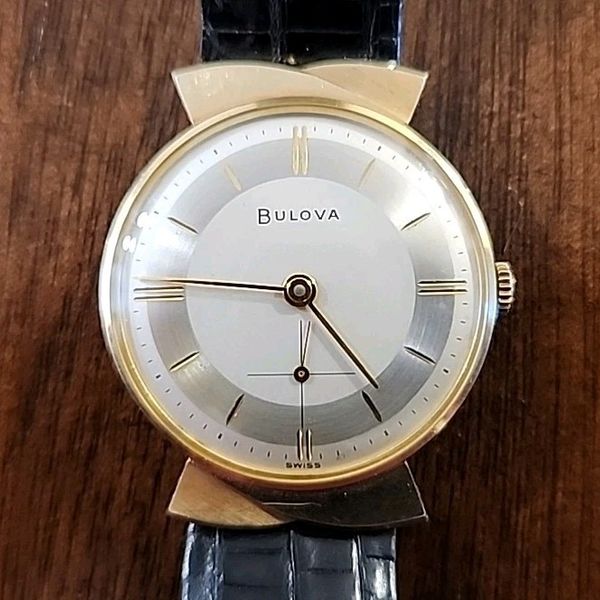 Vintage Circa 50s Mens Bulova 14K Gold Case 17J Wrist Watch ...