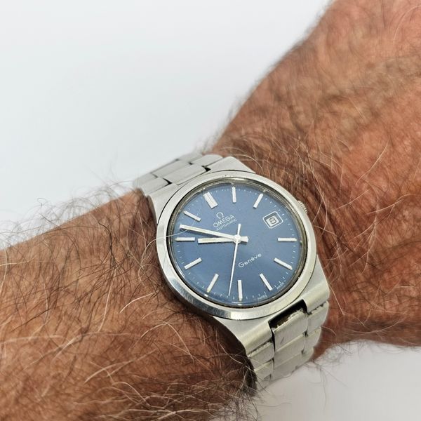 MENS VINTAGE OMEGA GENEVE 1012 AUTOMATIC STAINLESS STEEL WRISTWATCH ...