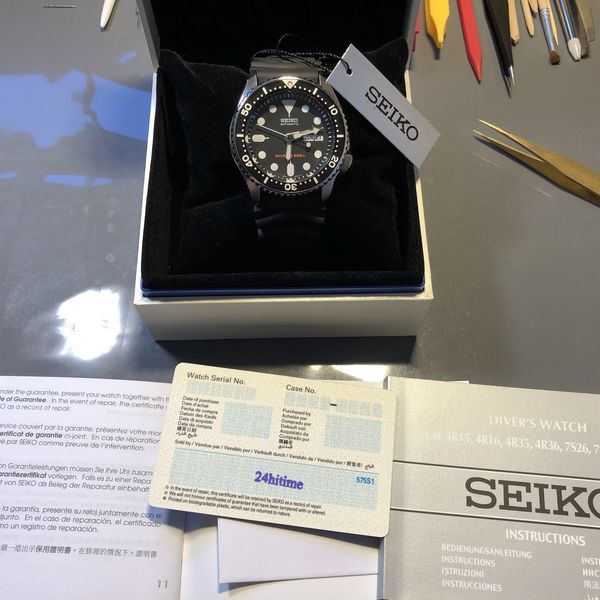 Seiko SKX007K NIB NOS Diver Watch Full Set Rubber Strap 200m Automatic ...