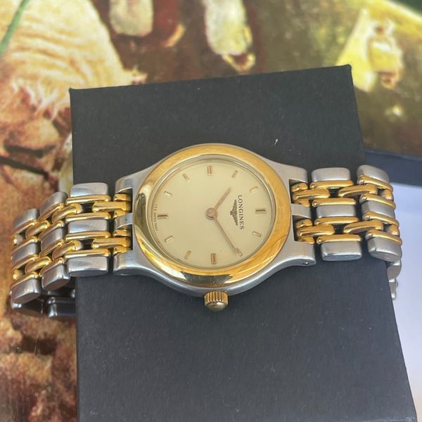 Gold and SS 1969 Longines Lady's bracelet watch, original sticker still ...