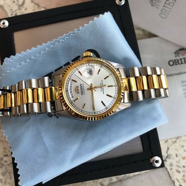 Orient Automatic Day Date White Dial 2 tone Presidents HOMAGE, Japan ...