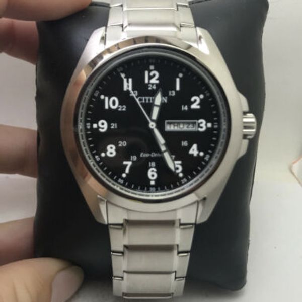 Citizen Men's Watch AW0050-82E Eco-Drive Black Dial Day Date Stainless ...