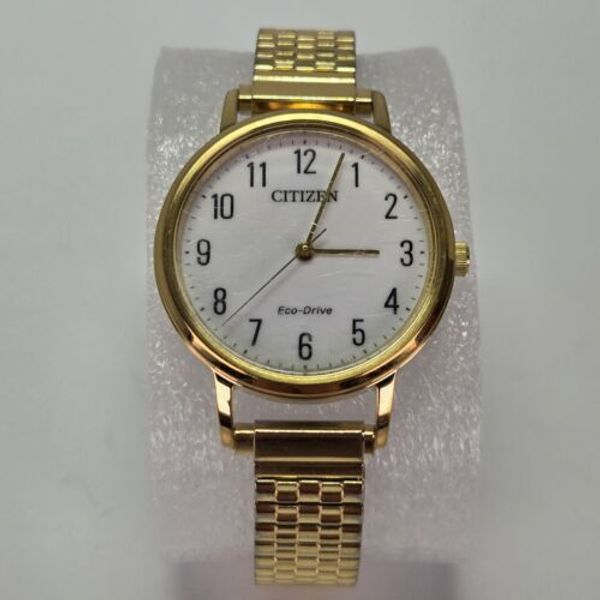 Citizen Eco-Drive E031-R008315 Watch Case 30mm Elastic Band 11mm Gold ...