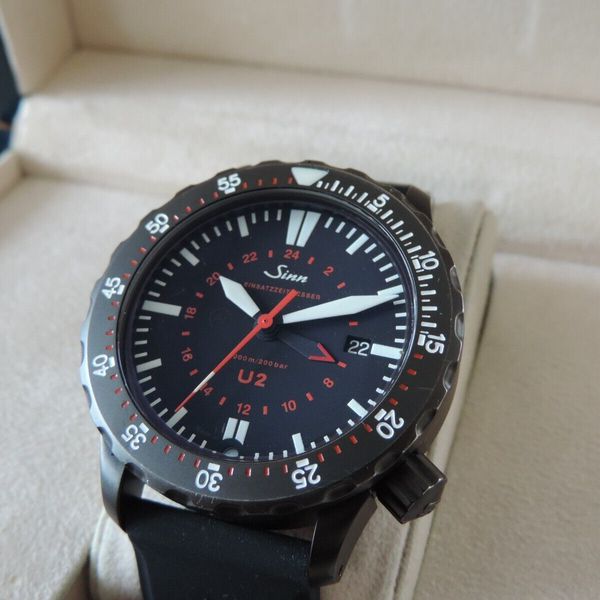 Sinn U2 S EZM 5 GMT Diver's Watch Submarine Steel + New Sinn Strap ...