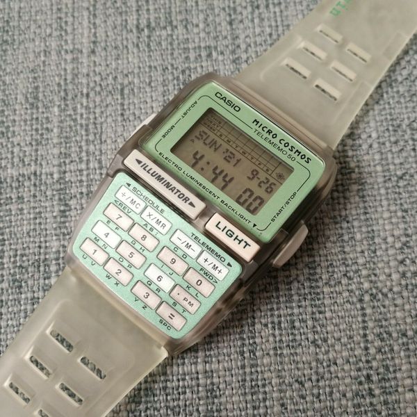 new casio dbc-63 microcosmos green databank telememo 50 alarm chrono ...