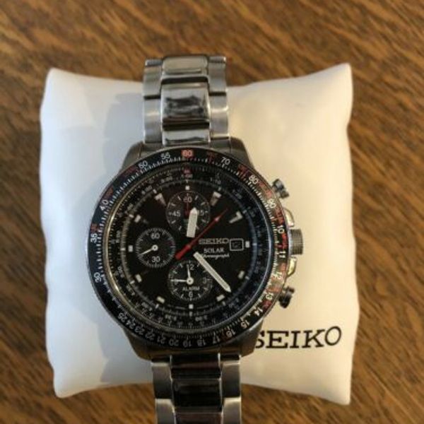 Vintage Seiko SSC007 Aviator Solar Chronograph Pilots Men's Watch ...
