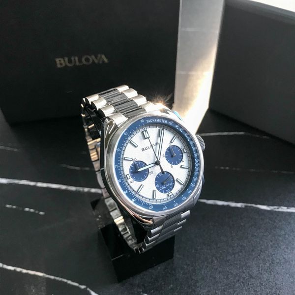 Bulova Lunar Pilot 98K112 Archive Chronograph Quartz Silver Dial Men's ...