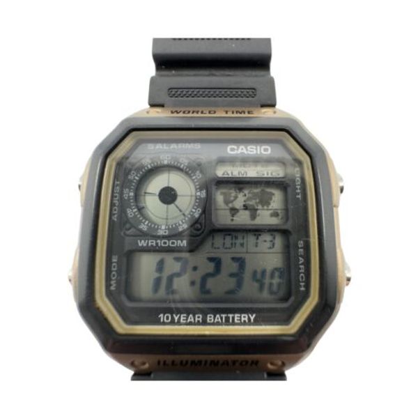 Casio AE1200WH-5AV, World Time Watch, Chronograph, 5 Alarms, 10 Year ...