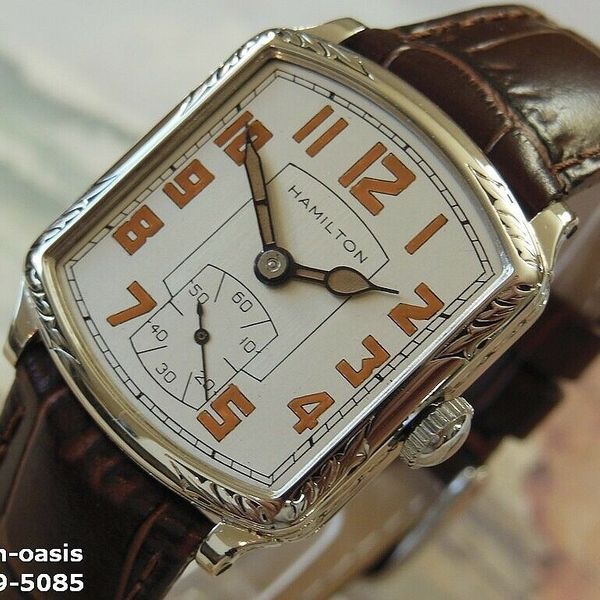 Vintage 1927 HAMILTON Tonneau, Stunning 2 Tone Silver Dial, Serviced ...