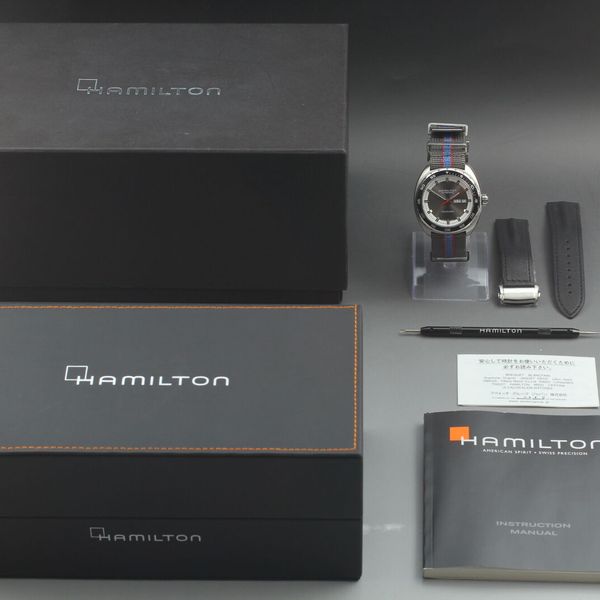 [N MINT in Box] Hamilton Pan Europ H354150 Automatic Gray Men's Watch ...