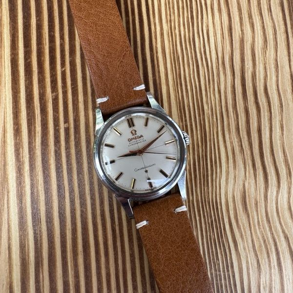 Omega Constellation 14381 Stainless Crosshair Rose Gold Dial Furniture ...