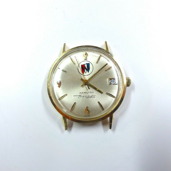 VINTAGE 1971 HAMILTON THIN-O-MATIC 14K GOLD SWISS MENS WATCH BUICK ...