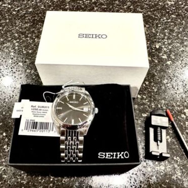 Seiko Essentials Black Watch - SUR311 w/ Uncle Seiko Beads Of Rice ...