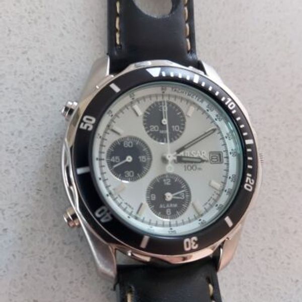Pulsar alarm chronograph gents watch working Y182 6C10. Seiko 7T32 ...
