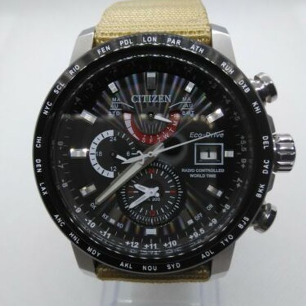 Citizen Eco-Drive Solar Radio Controlled World Time Watch AT9071-58E ...