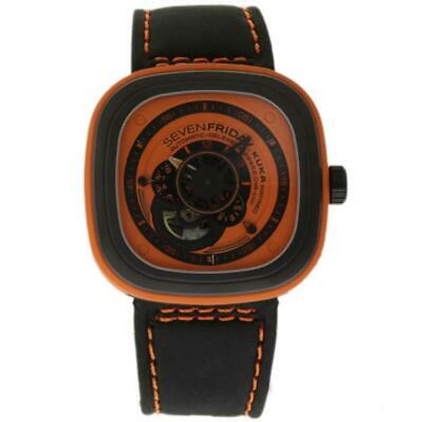 SEVENFRIDAY New Industrial Essence 47mm PVD Orange Box/Paper/Warranty # ...