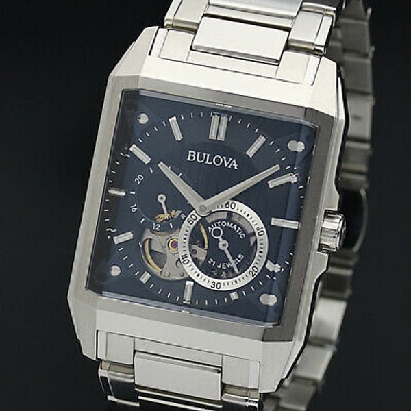 BULOVA Watch 96A194 Open Heart Automatic St.Steel Chronograph Date Men ...