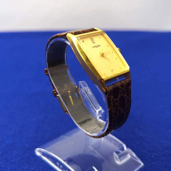 Vintage Longines 14k GE3676 Swiss Mechanical Wind Up Watch 3 Diamond ...