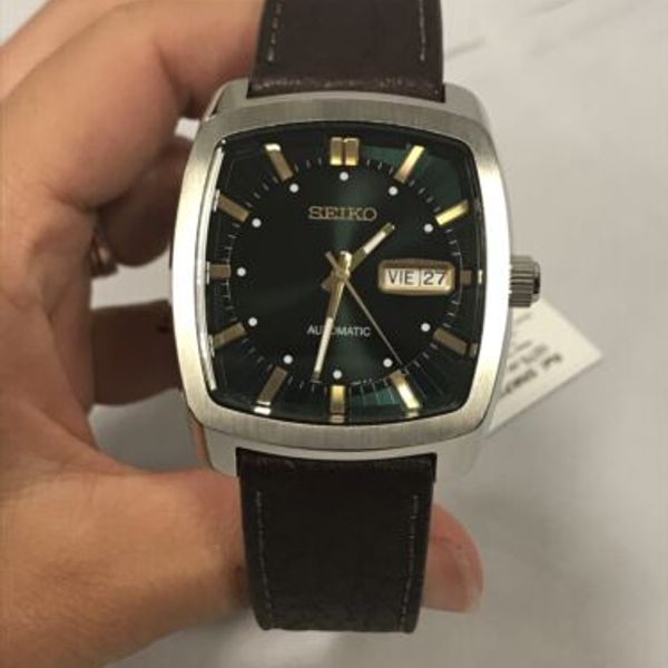 SEIKO ReCraft Automatic Green Dial Brown Leather Men's Watch - SNKP27 ...
