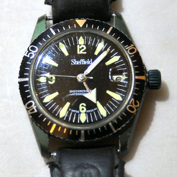 SOLD: Sheffield "diver" hand wind swiss movement watch $40 | WatchCharts
