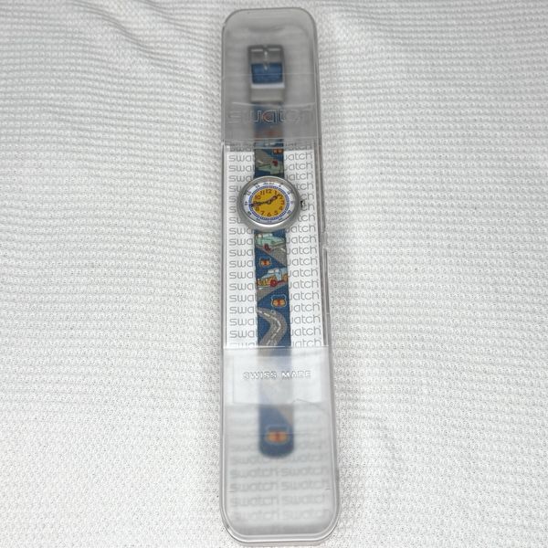 Vintage Swatch Kids Flik Flak Watch 1999 Trucks Cars Highway Route 1 ...