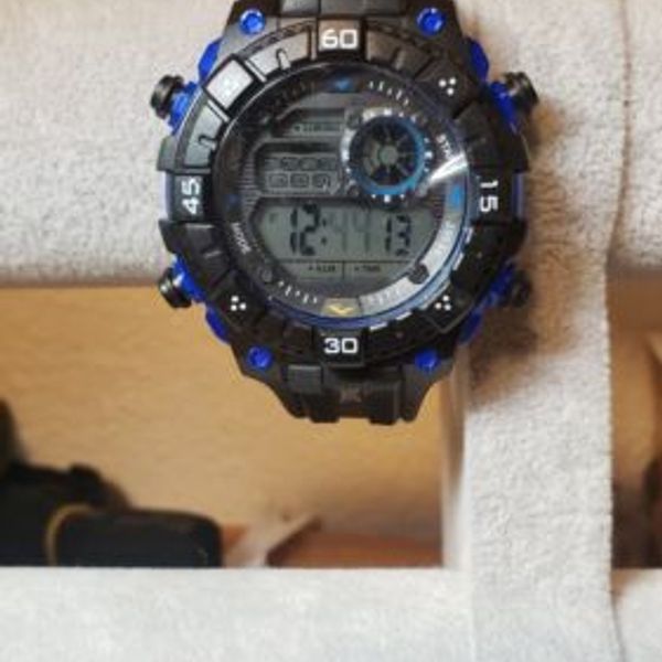 Everlast Digital Chrono Day Date Week Light Black Resin Band Watch ...