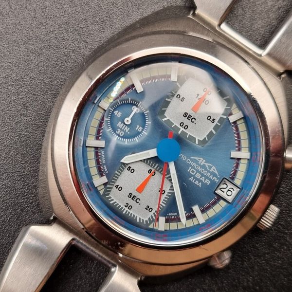 AKA ALBA Seiko Blue Aug 1996 V657-6030 Chronograph JDM Quartz Rare ...