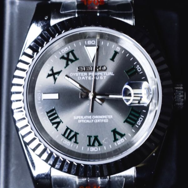 SEIKO MOD SILVER DATEJUST WIMBLEDON 39MM | WatchCharts Marketplace