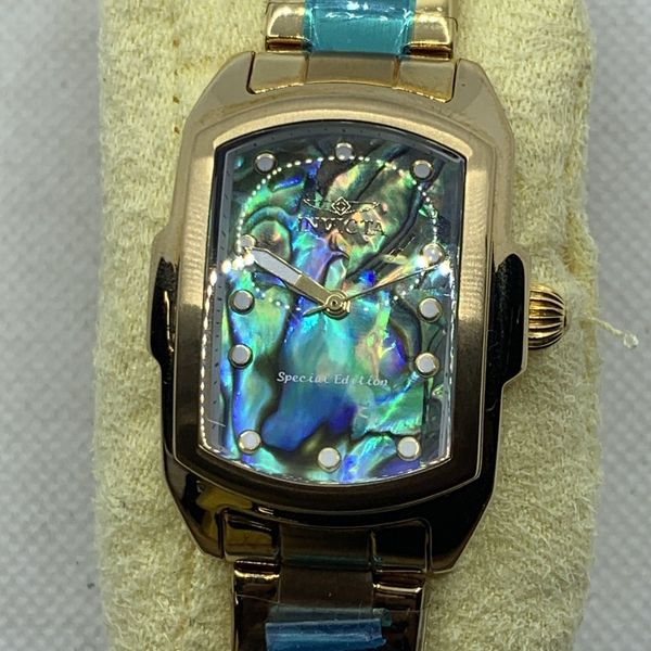 Invicta Lupah Gold-Tone Special Edition Abalone Watch W/ Box ...