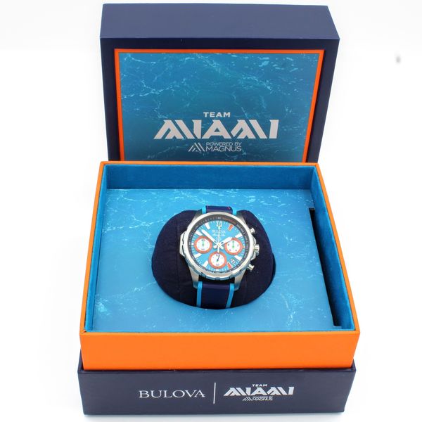 Bulova E1 Team Miami Marine Star Men's Quartz Chronograph Wristwatch # ...