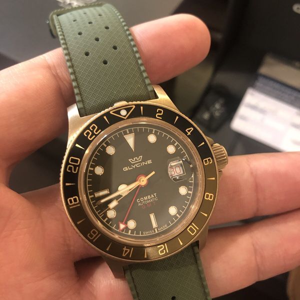 Glycine Men's Combat Sub Sport 42 Bronze 42mm Automatic Watch GL0318 ...