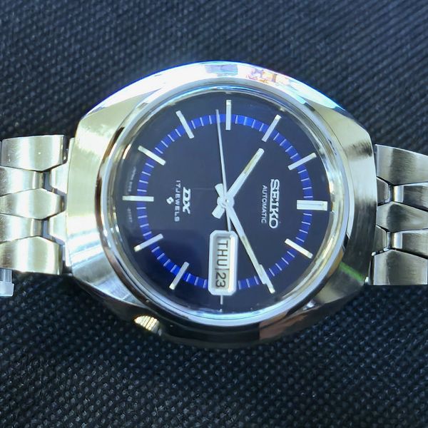 Seiko DX 6106-8579 Blue Dial 17J Auto On Original Coffin Link Bracelet ...