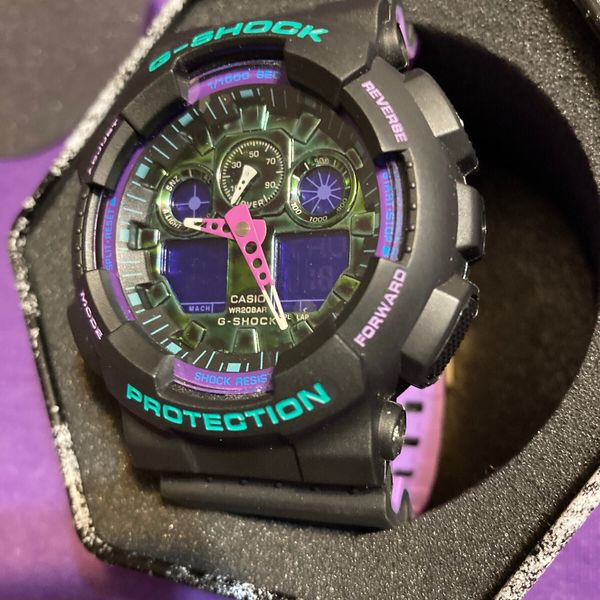 G-SHOCK CASIO WATCH MODEL 5081 GA-100 MIAMI COLORWAY RARE TEAL PINK GREEN NICE | WatchCharts ...