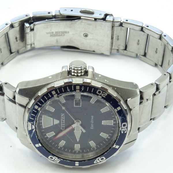 CITIZEN Eco Drive Men's Blue Dial Solar Bracelet Watch WORKING ...
