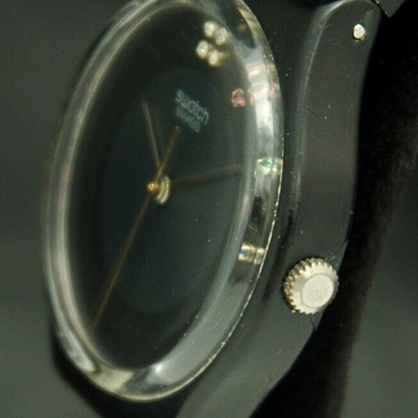 1985 SWATCH SIR LIMELIGHT Men's WATCH GB106 LE Diamond Ruby Emerald ...