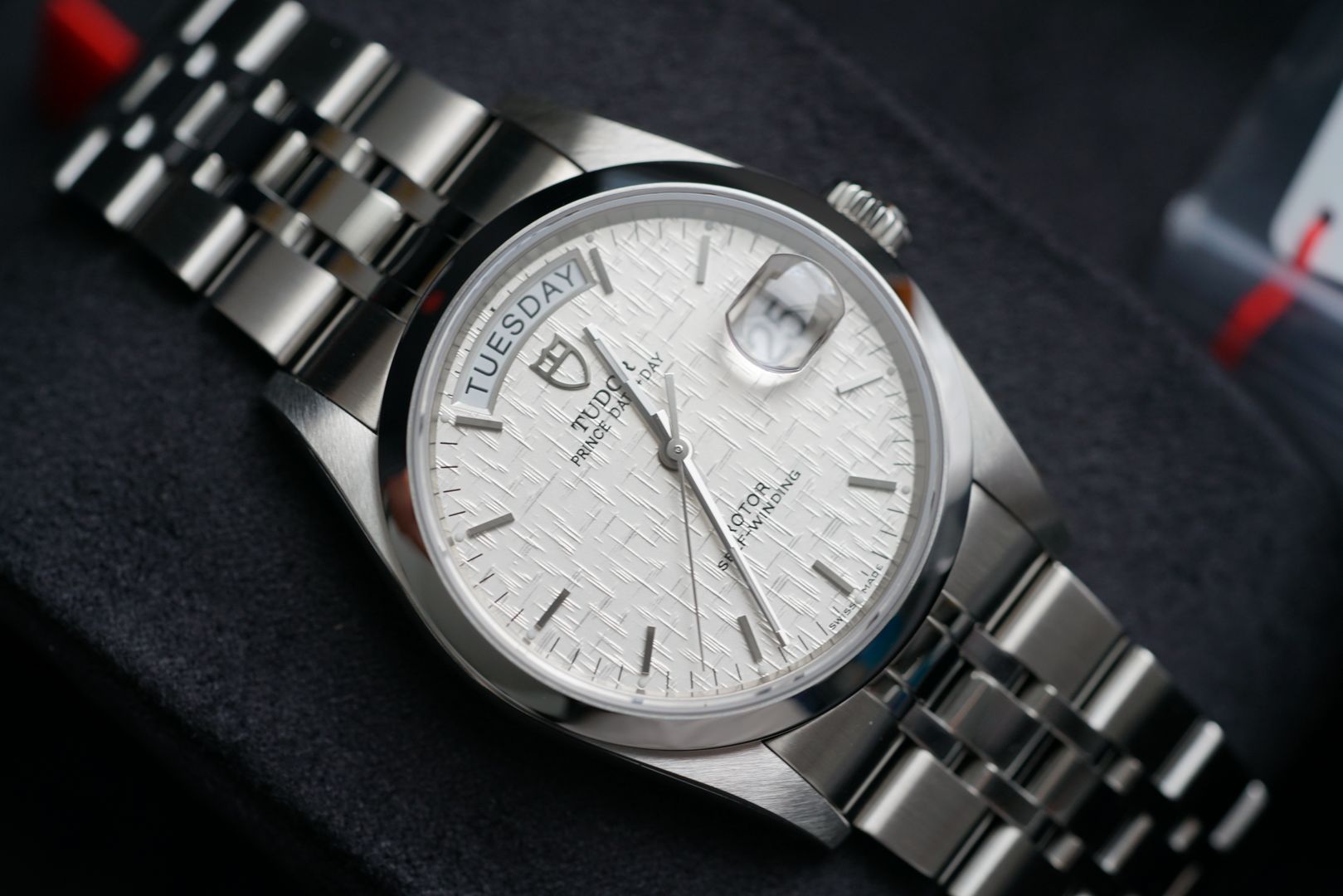 FS: Unworn Tudor Prince Date Day Silver Linen Dial 76200 - Box ...