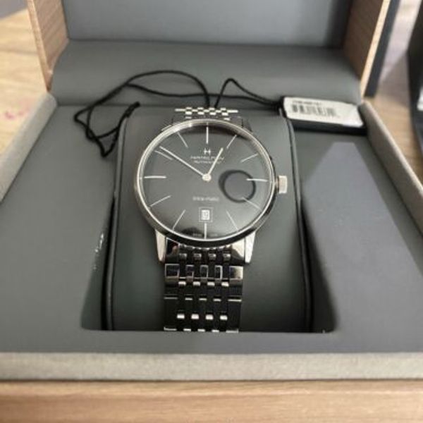 Hamilton Intra-Matic Men's Black Watch H38455131 Bracelet | WatchCharts ...