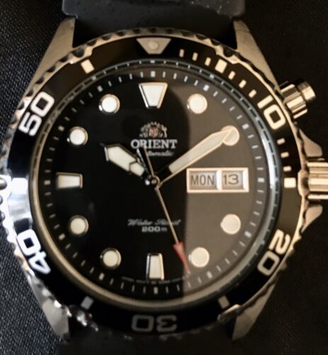 Orient Mako Ray Black I 1st Gen. EM65008B 200m Diver OEM Silicone Dive ...